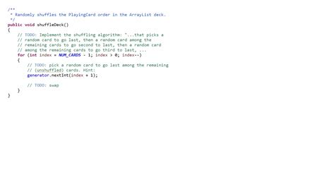Solved Randomly Shuffles The Playing Card Order In The