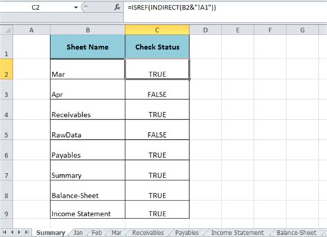 Excel Formula Worksheet Name Exists