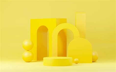 제품 프레젠테이션 및 광고를 위한 3d 렌더링 추상 디스플레이 연단 플랫폼 깨끗한 디자인의 최소 장면 배경 모의용 빈 받침대 화장품용 파스텔 색상의 빈 무대 프리미엄 사진