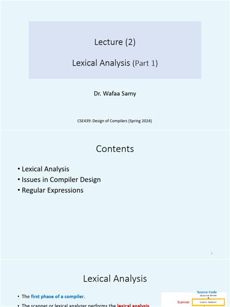 2 Lexical Analysis Part1 Pdf Regular Expression Computer Programming