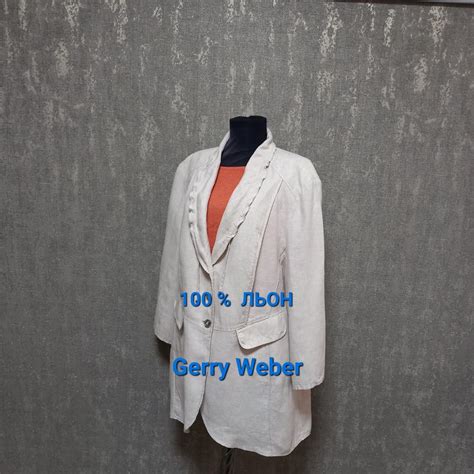Пиджак жакет блейзер льняной без подклады 100 лен легкий летний большой размер Gerry Weber