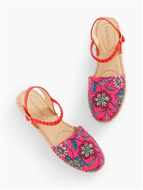 Izzy Braid Sateen Espadrille Flats Botanical Talbots