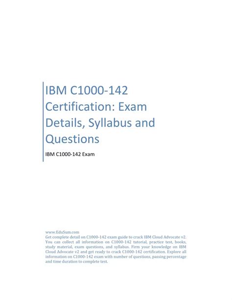 Ppt Ibm C1000 142 Certification Exam Details Syllabus And Questions Powerpoint Presentation