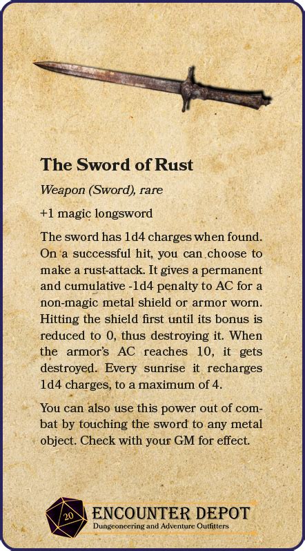 The Sword Of Rust Encounter Depot