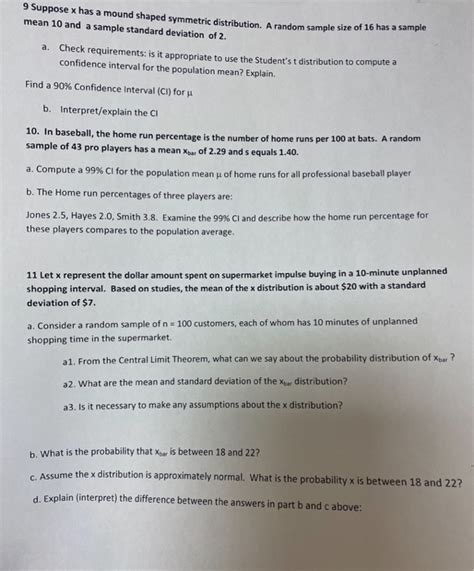 Solved 9 Suppose X Has A Mound Shaped Symmetric