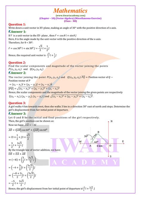 Ncert Solutions For Class 12 Maths Chapter 10 Miscellaneous Exercise