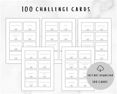100 Sex Challenges Printable Couple Intimacy Game To Explore Your