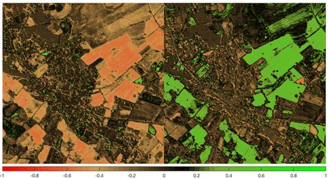 Normalized Differential Vegetation Index Ndvi Of Pansharpened Images Download Scientific