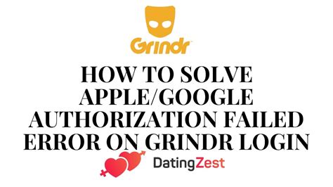 How To Solve Apple Google Authorization Failed Error On Grindr Login YouTube