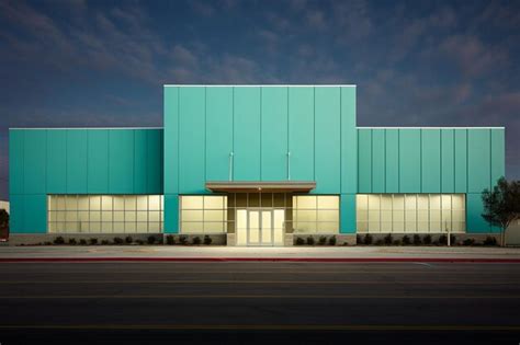 Warehouse Architecture Modern Design With Glass Facade Premium Ai