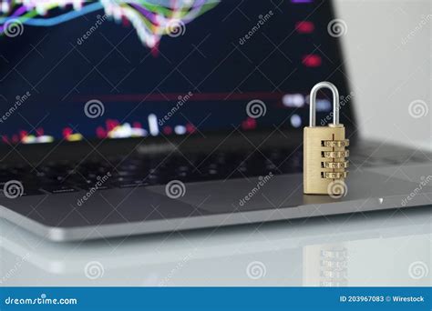 Closeup Shot Of A Lock On A Computer Keyboard Cyber Safety Concept Stock Image Image Of