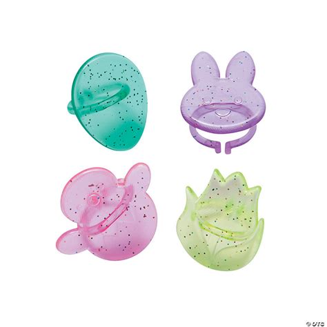 Bulk 48 Pc Easter Glitter Rings