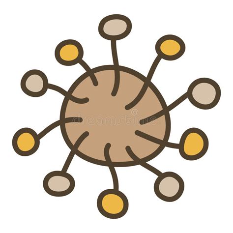Virus Microbe Vector Bio Engineering Concept Colored Icon Stock