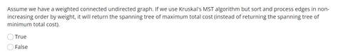 Solved Assume We Have A Weighted Connected Undirected Graph