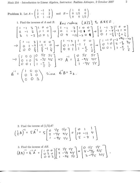 3 Solved Problems On Introduction Applied Linear Algebra Math 254