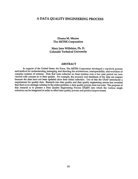 Pdf A Data Quality Engineering Process