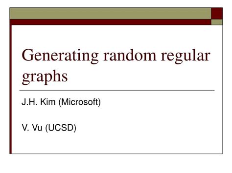 Ppt Generating Random Regular Graphs Powerpoint Presentation Free Download Id 92823