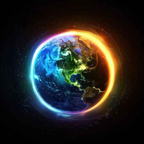 Glowing Earth In Space Premium Ai Generated Image