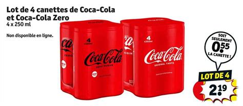 Promo Lot De 4 Canettes De Coca Cola Et Coca Cola Zero Chez Kruidvat