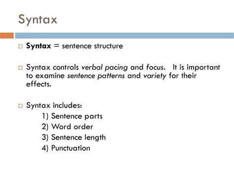syntax style analysis ppt download
