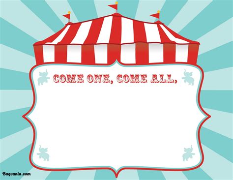 Free Printable Circus Birthday Invitations Template Bagvania Free Printable Carnival