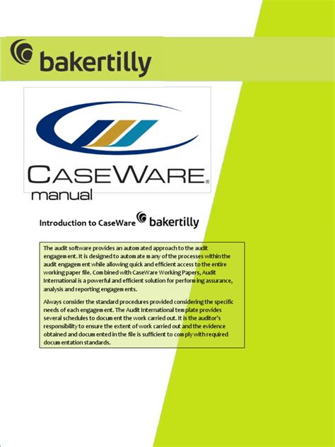 Caseware Manual Pdf Financial Audit