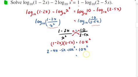 Solving Log Equations Examples Youtube