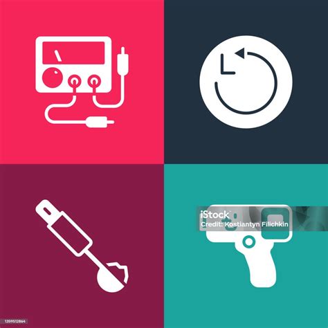 설정 팝 아트 디지털 온도계 측정 숟가락 반경 및 멀티 미터 볼트미터 아이콘 벡터 0명에 대한 스톡 벡터 아트 및 기타 이미지 0명 가리키기 거리가 먼 Istock