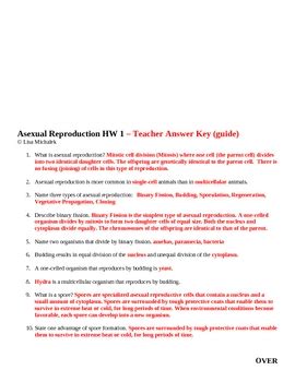 Asexual Reproduction Homework Assignment By Lisa Michalek TpT