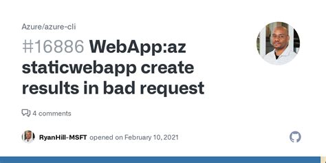 Webappaz Staticwebapp Create Results In Bad Request · Issue 16886