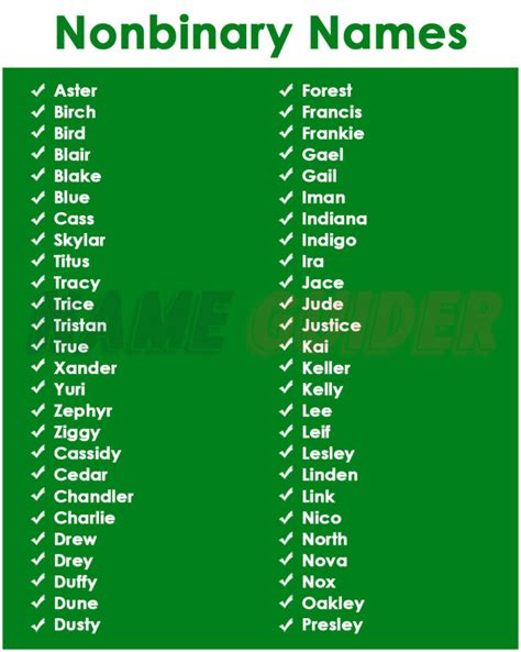 275 Nonbinary Names 2024 Name Guider