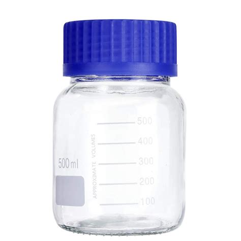 Laboratory High Borosilicate Glass Sample Bottles With Blue Screw Cap 25ml 50ml 100ml China