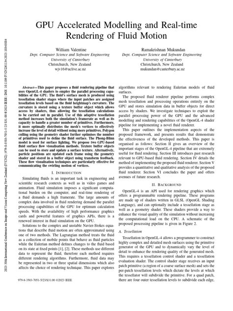 Gpu Accelerated Modelling And Real Time Rendering Of Fluid Motion Pdf