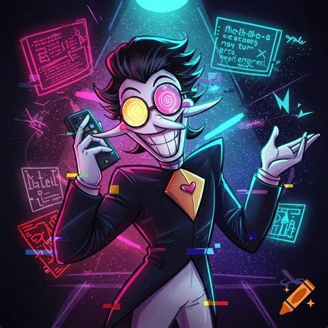 Spamton Neo From Deltarune A Cartoon Character With Swirly Glasses And