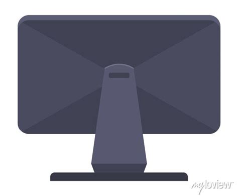Vector Illustration Black Monitor Lcd Display Back View Monitor Posters For The Wall Posters