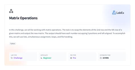 Matrix Operations Labex