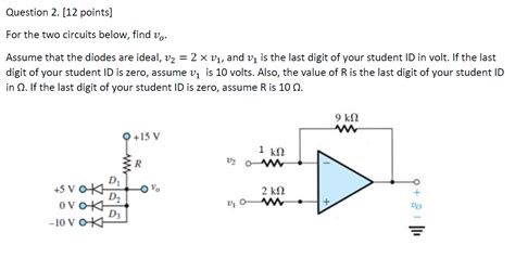 Solved Question Points For The Two Circuits Below Chegg Com