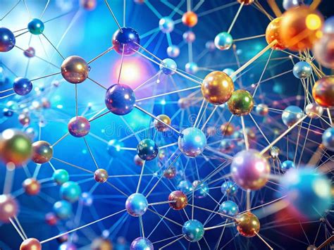 Dynamic Molecular Network Visualizes Futuristic Connections Abstract