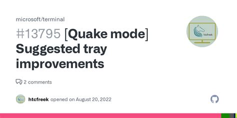 Quake Mode Suggested Tray Improvements Issue 13795 Microsoft
