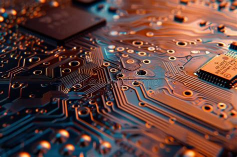 Computer Chip Macro Photo Electronic Processor Microchip Motherboard