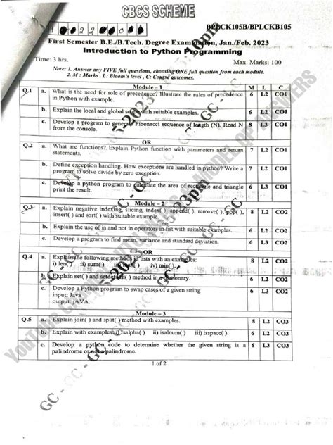 python pyq 2022 scheme pdf