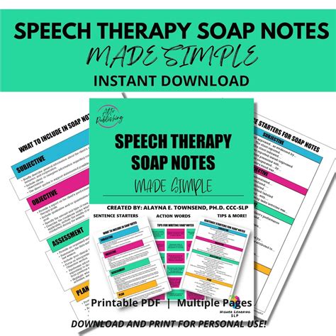 Speech Therapy Notes Slp Notes Soap Notes For Slps Etsy