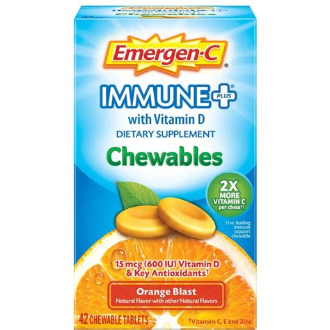 Emergen C Immune Chewables 1000mg Vitamin C With Vitamin D Tablet