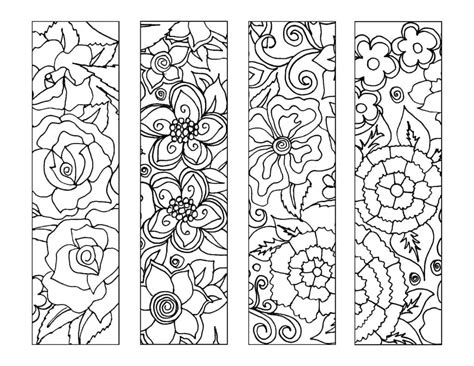 Bookmarks With Flowers Coloring Page Download Print Or Color Online