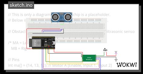Obstacle Avoidance Bot Diagram Wokwi Esp32 Stm32 Arduino Simulator