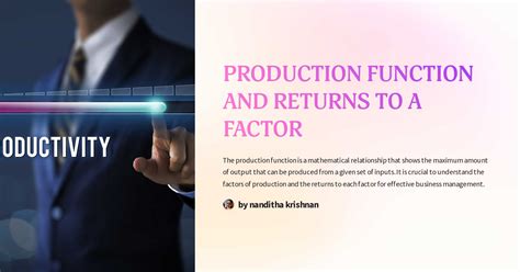 Production Function And Returns To A Factor