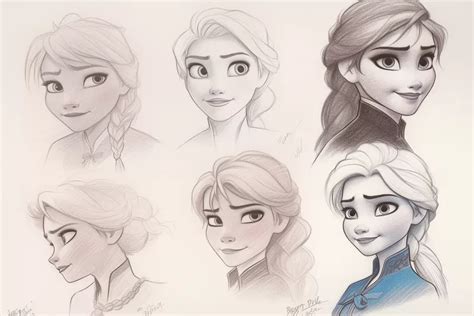 겨울왕국 안나와 엘사 스케치 오픈프롬프트 Openprompt