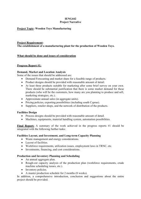 Ieng442 Project Narrative Project Topic Wooden Toys