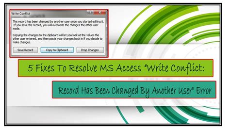 5 Foolproof Solutions For Ms Access Write Conflict Error