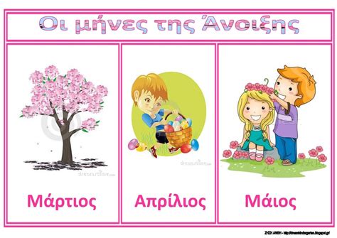 Το νέο νηπιαγωγείο που ονειρεύομαι Οι μήνες της άνοιξης Πίνακες αναφοράς για το νηπιαγ